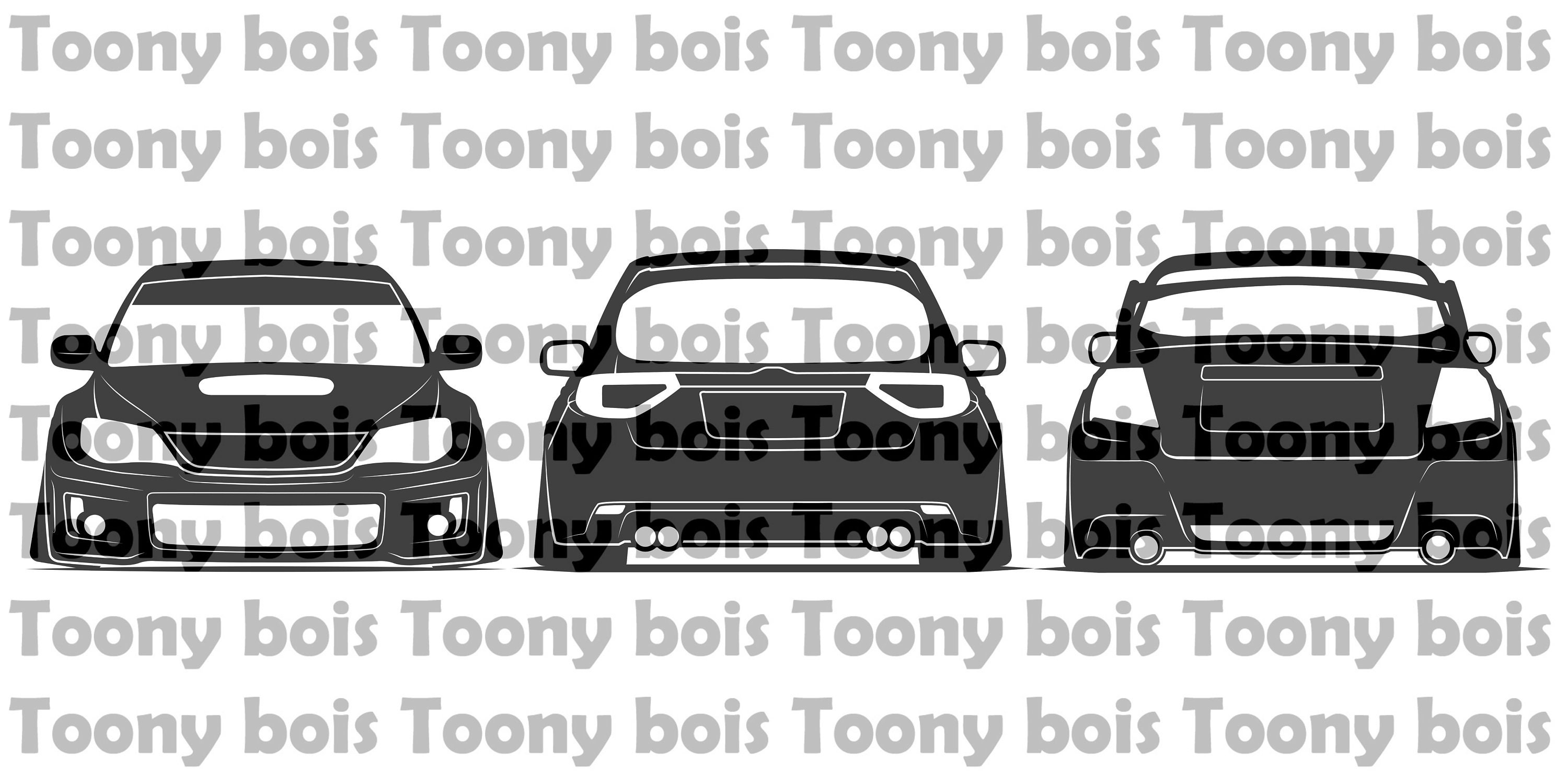 JDM Subie STI 3 Pack Svg's - Subaru Wrx Sti Car Design for Vinyl ...