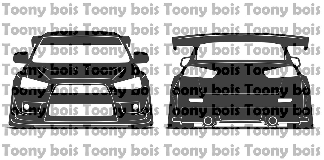 Jdm Evo X 2 Pack SVG Files - Mitsubishi Lancer Evo Design for Vinyl ...