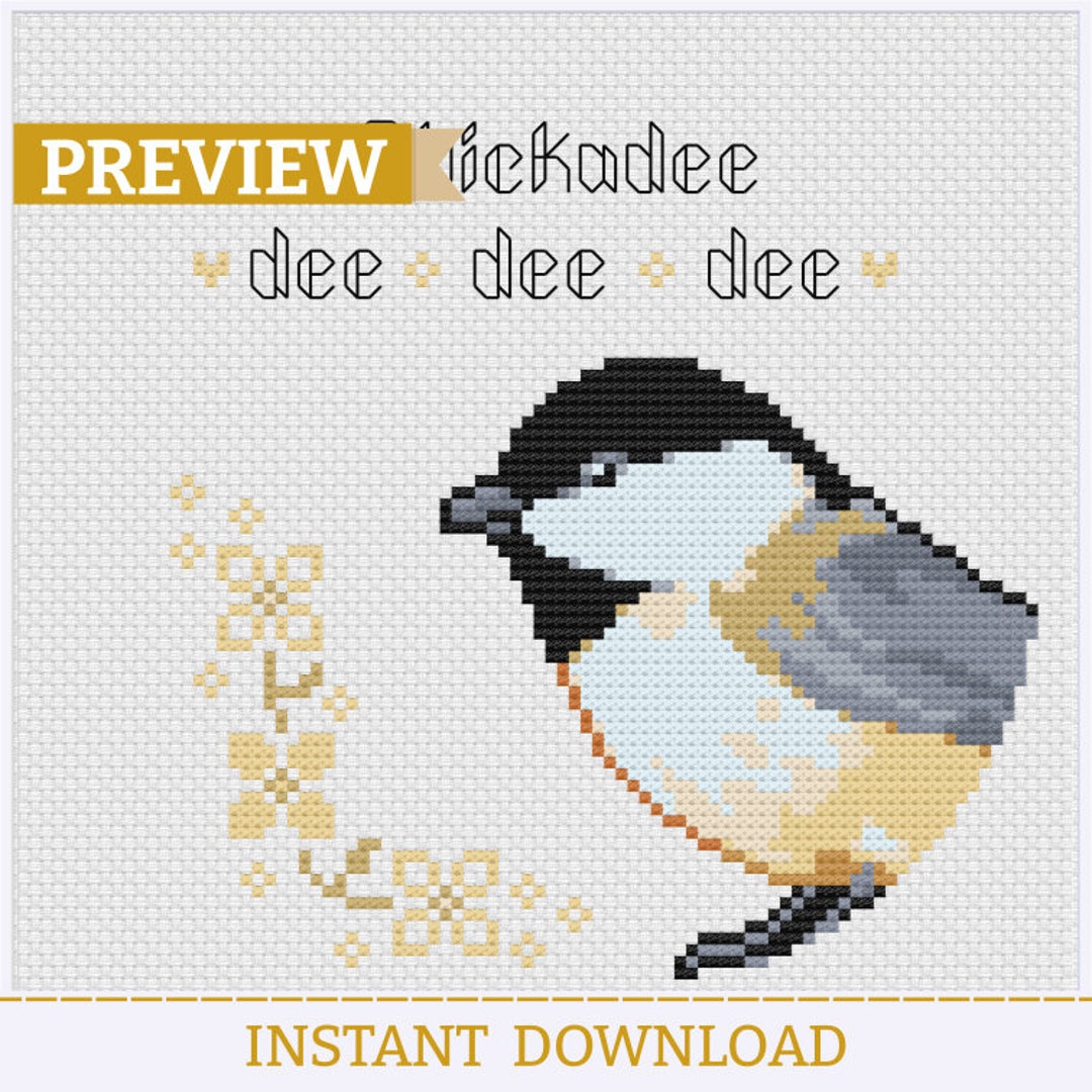 Chickadee -dee -dee a Cross-stitch Pattern by Rolitae, PDF Instant ...