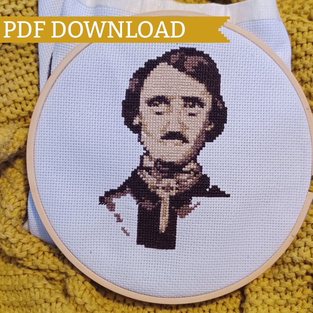 Edgar Allan Poe Portrait a Cross-stitch Pattern by Rolitae - Etsy