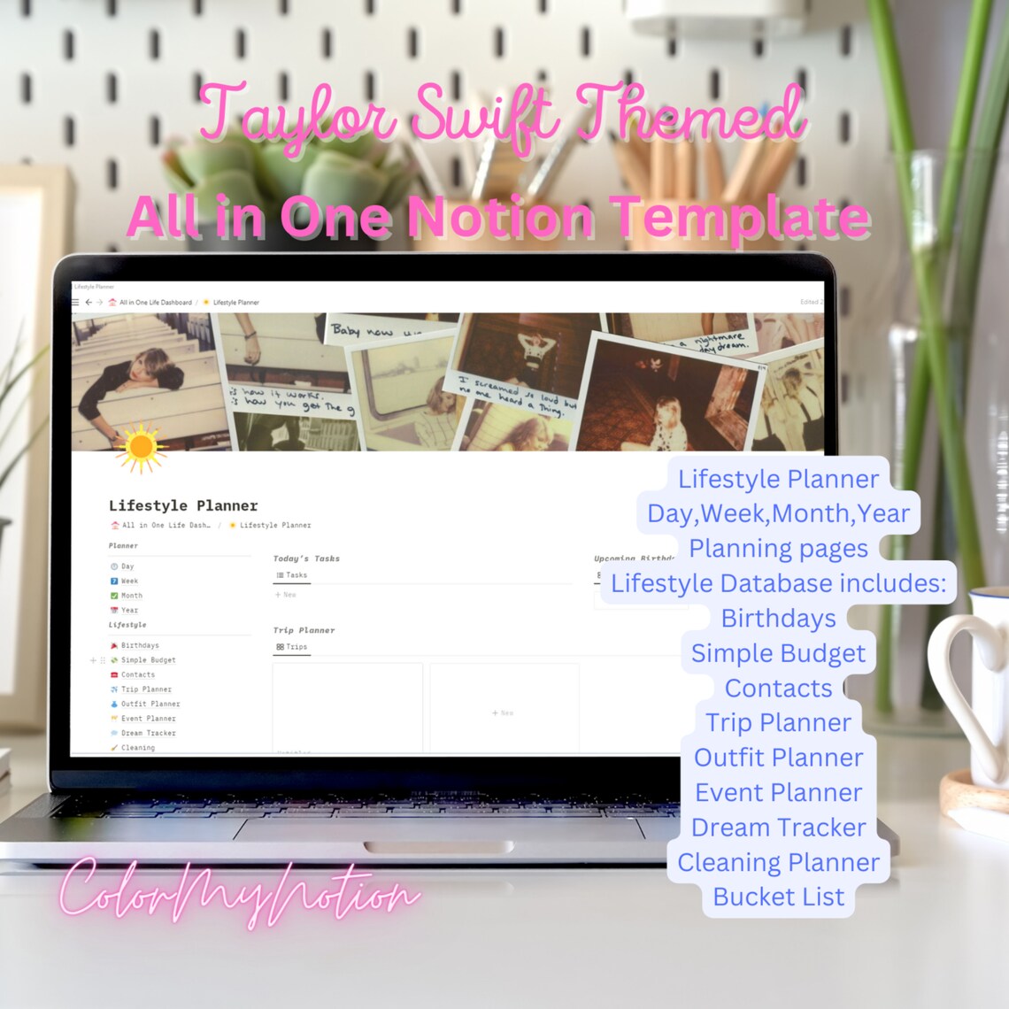 Taylor Swift Themed Notion Template Notion Template Etsy