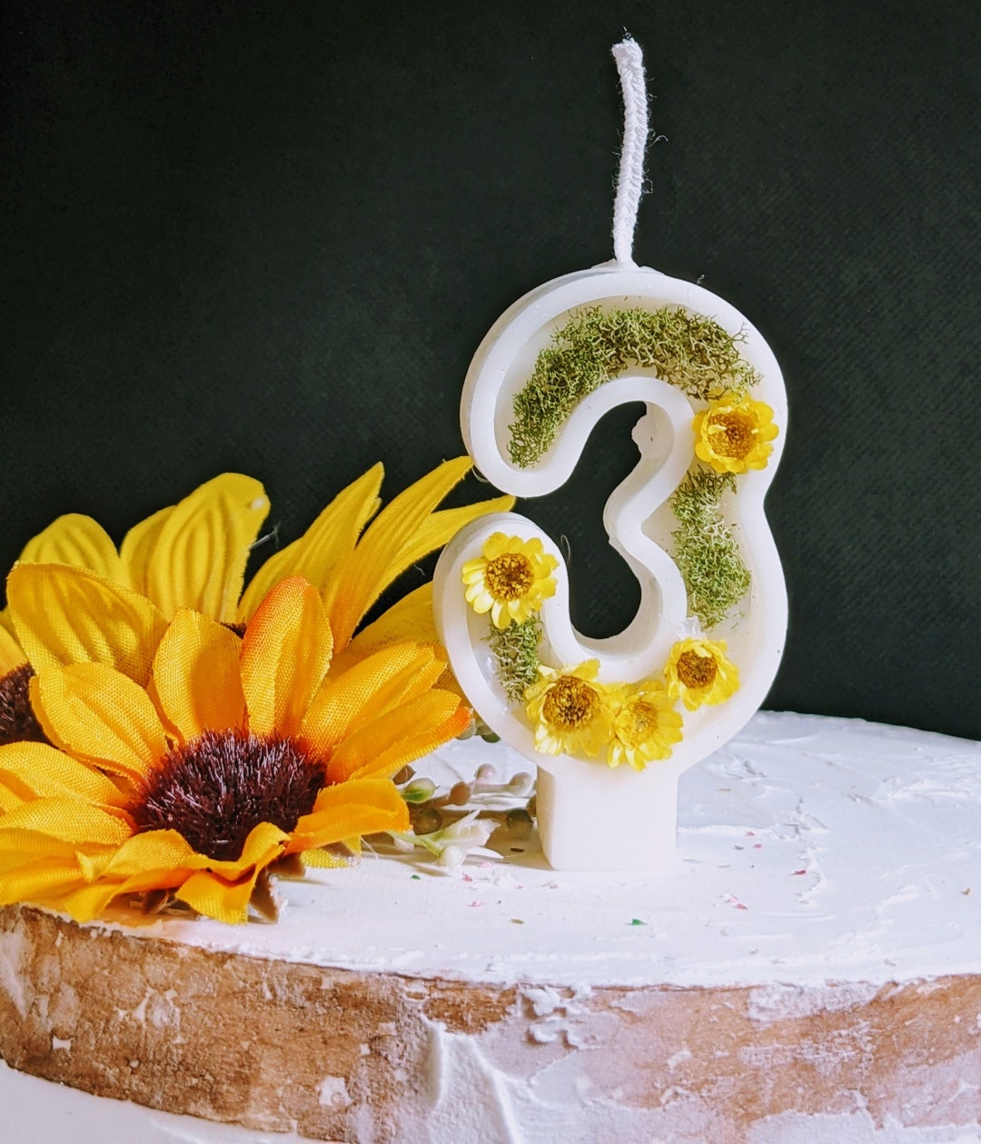 Number Birthday Candle Soy Wax Birthday Candles Botanical Candle Cake ...