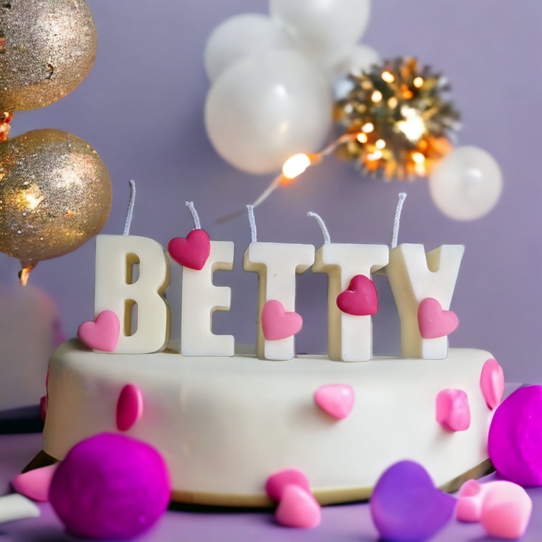 Heart Alphabet Candles | Alphabet Birthday Candle | Soy Wax Birthday ...