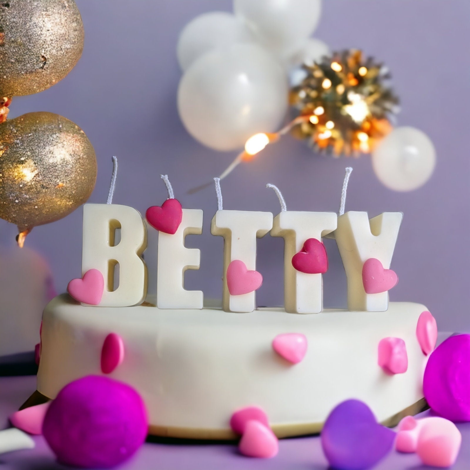 Heart Alphabet Candles Alphabet Birthday Candle Soy Wax - Etsy