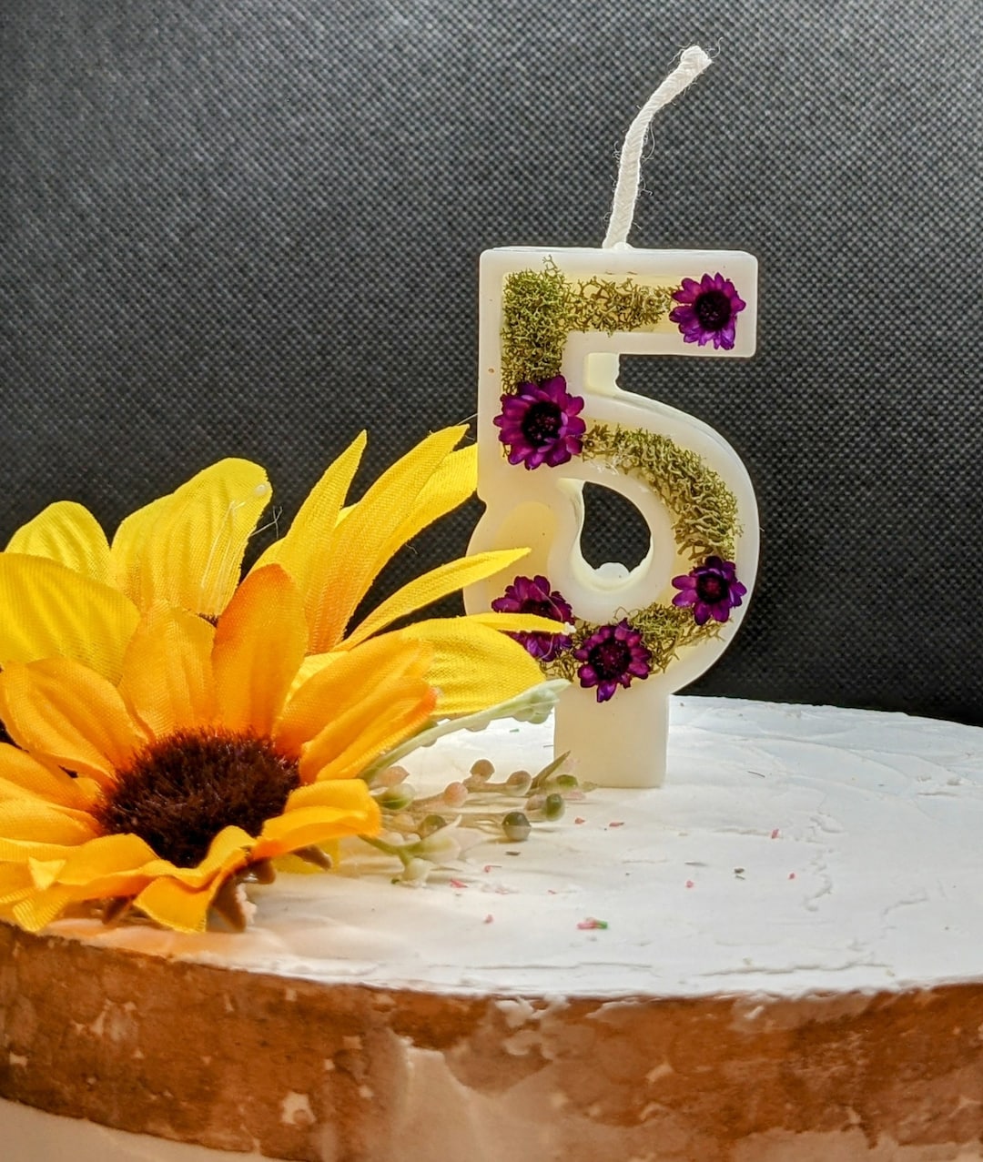 Number Birthday Candle Soy Wax Birthday Candles Botanical - Etsy