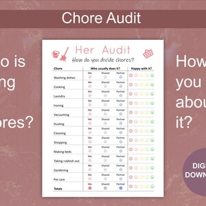 Chore Chart for Adults Printable & Editable PDF Chore - Etsy
