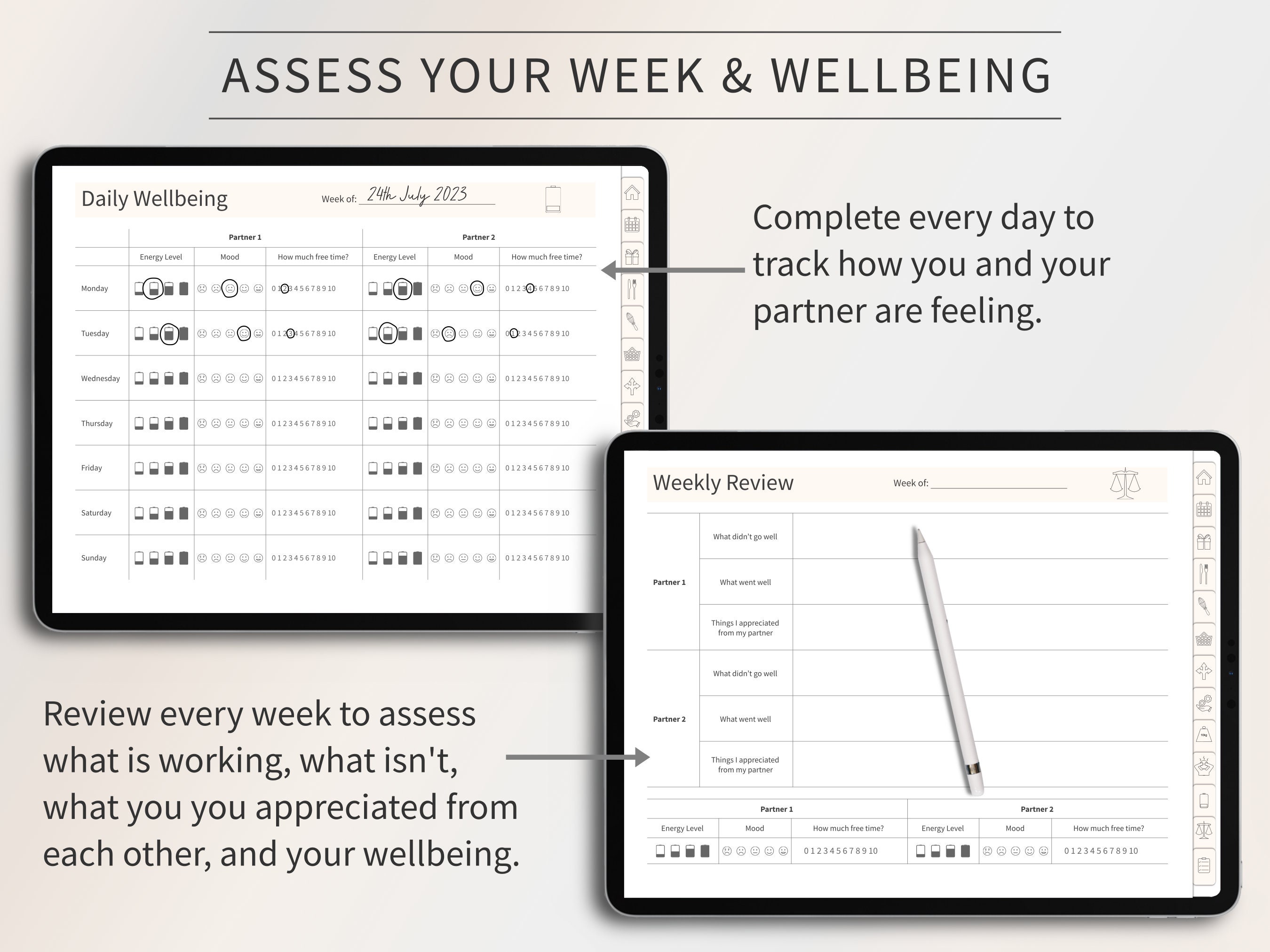 Mental Load Organizer, Digital Planner, Chore Chart for Adults ...