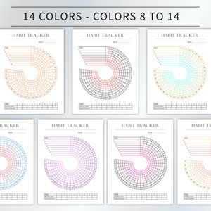 Printable Circle Habit Tracker, Monthly Goal Tracker, US Letter & A4 ...