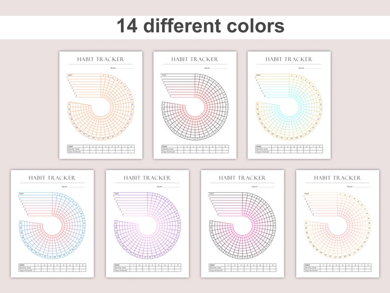 Printable Circle Habit Tracker Monthly Goal Tracker US - Etsy