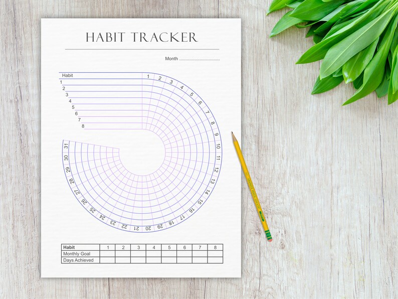Printable Circle Habit Tracker Monthly Goal Tracker US - Etsy