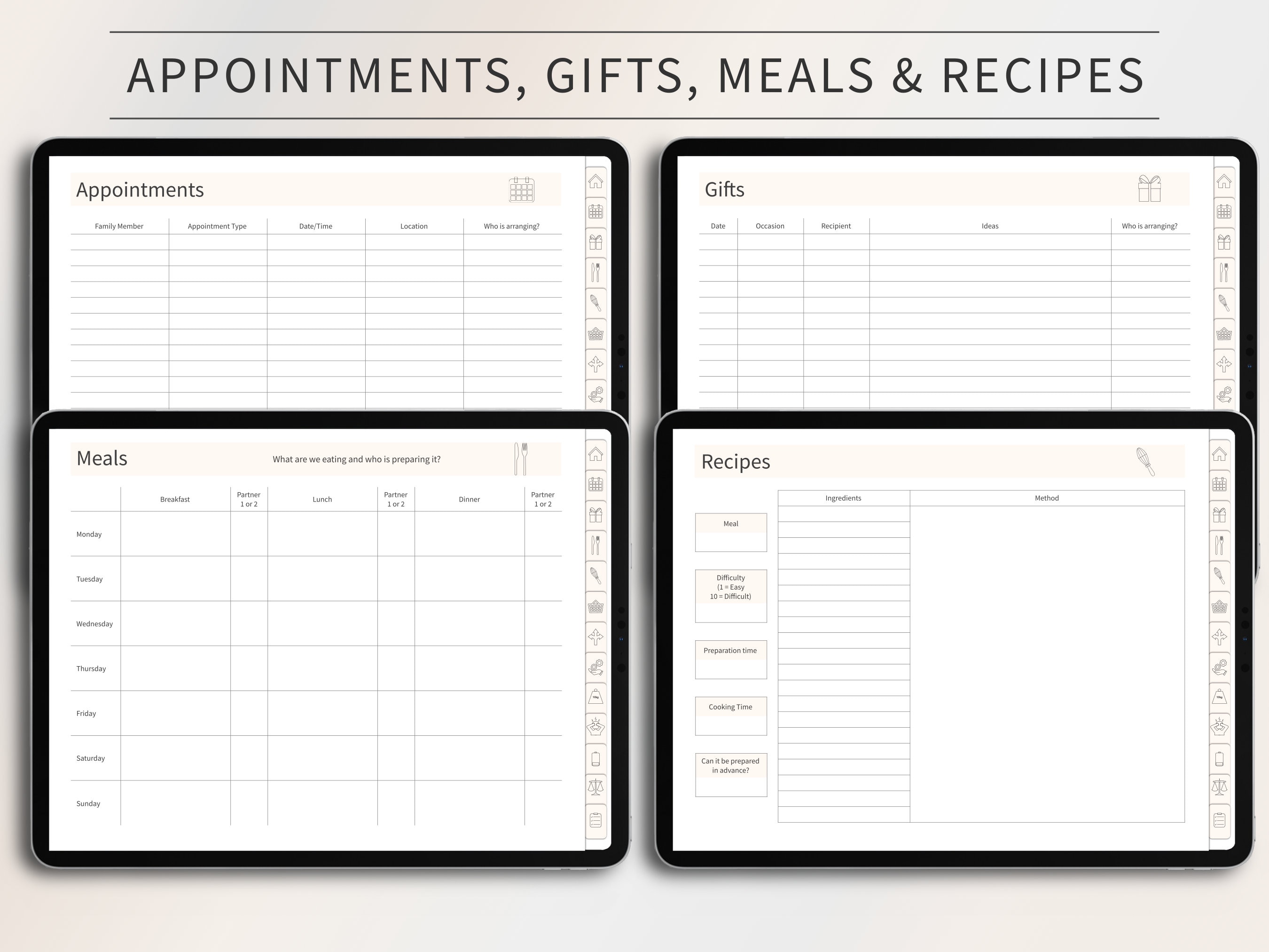 Mental Load Organizer, Digital Planner, Chore Chart for Adults ...