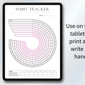 Printable Circle Habit Tracker, Monthly Goal Tracker, US Letter & A4 ...