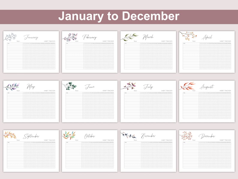 Printable Habit Tracker, Monthly Editable Goal Tracker, PDF Tracker, US ...