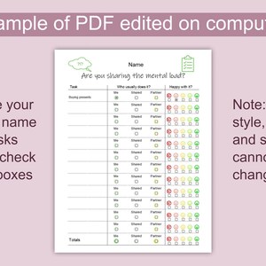 Mental Load Audit Chore Chart for Adults Printable & - Etsy UK