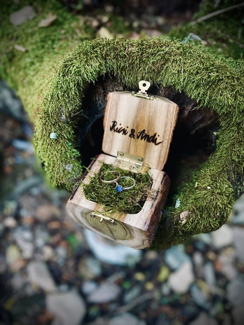 Custom Wooden Wedding Ring Box, Rustic Ring Box, Engagement Ring Box ...