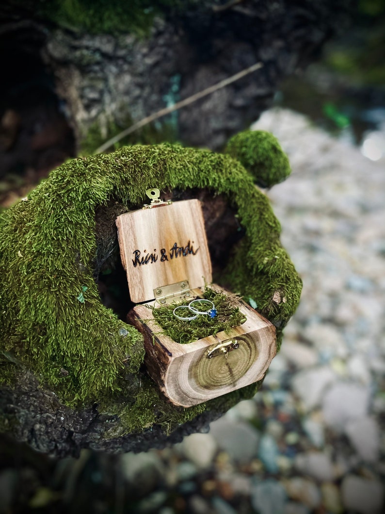 Custom Wooden Wedding Ring Box Rustic Ring Box Engagement - Etsy