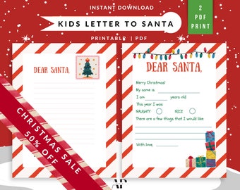 Letter to Santa Kit Printable - Etsy