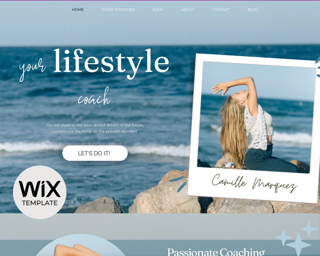 Wix Website Template for Life Coach Influencer Blogger Small Businesses ...