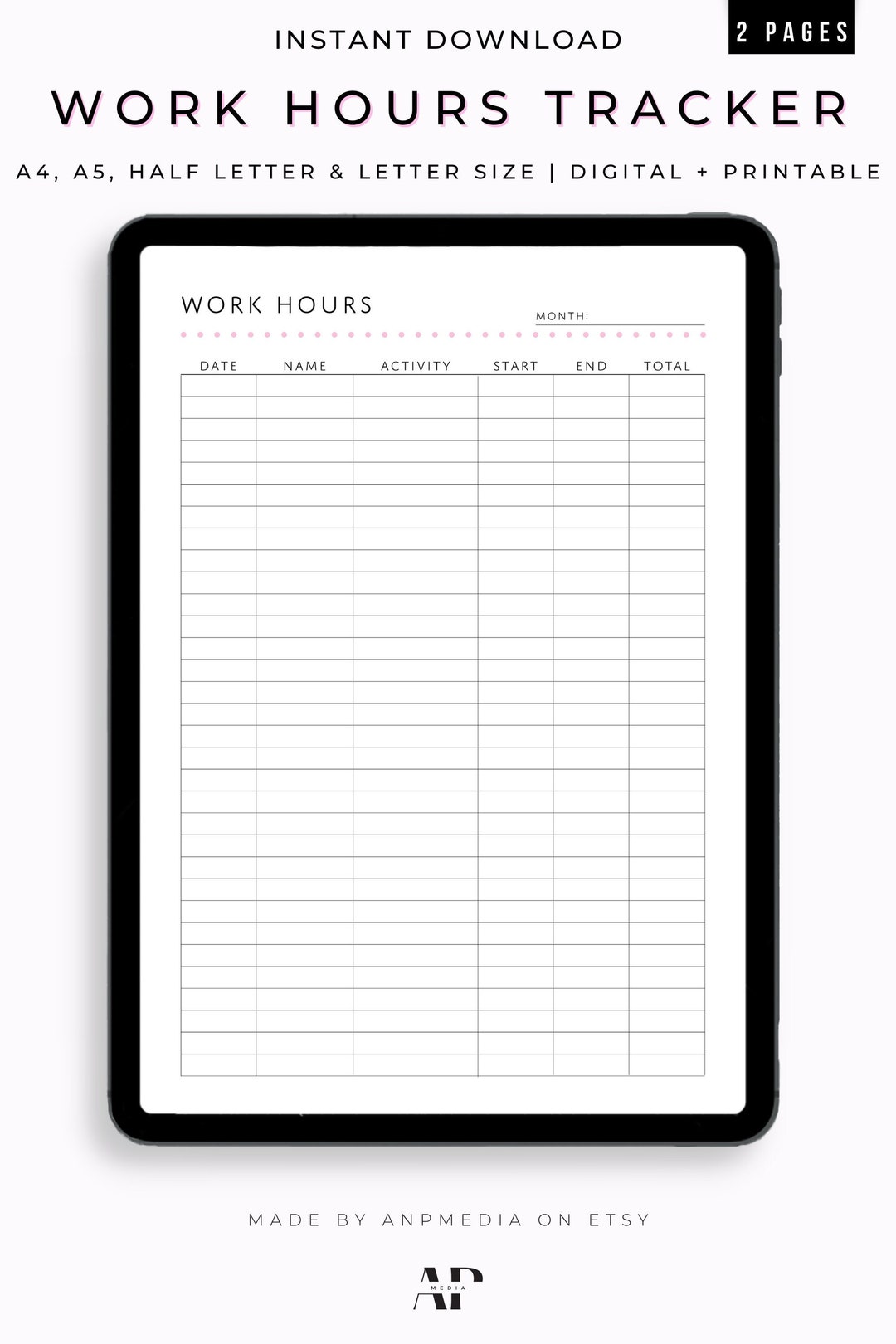Work Task Log Work Log Tracker Work Time Log Time Spent - Etsy