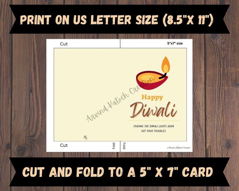 Digital I Printable I Happy Diwali Card With a Diwali Wish and ...