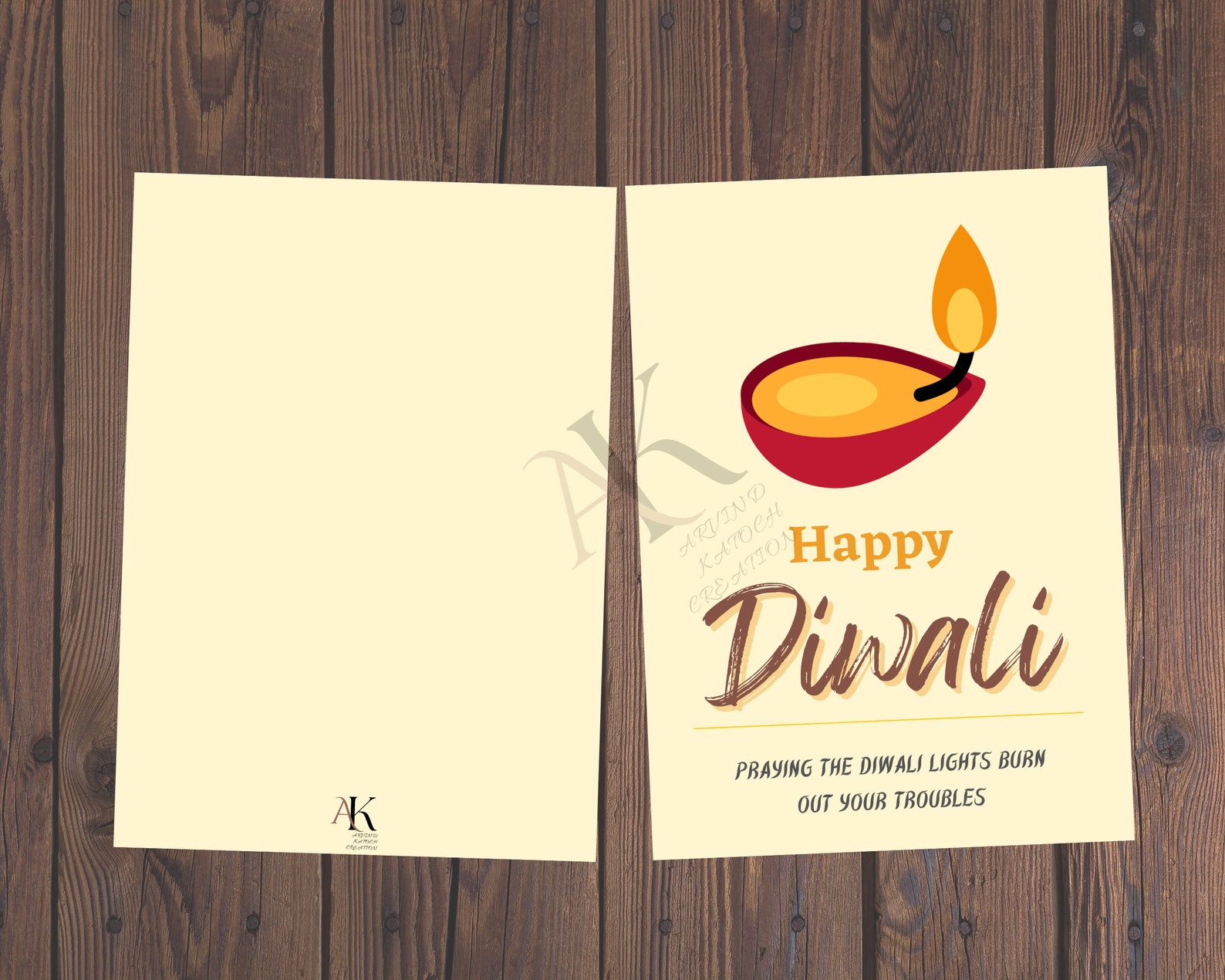 Digital I Printable I Happy Diwali Card With a Diwali Wish and - Etsy