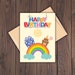 Printable Rainbow Happy Birthday Card for Children I Birthday Greeting ...