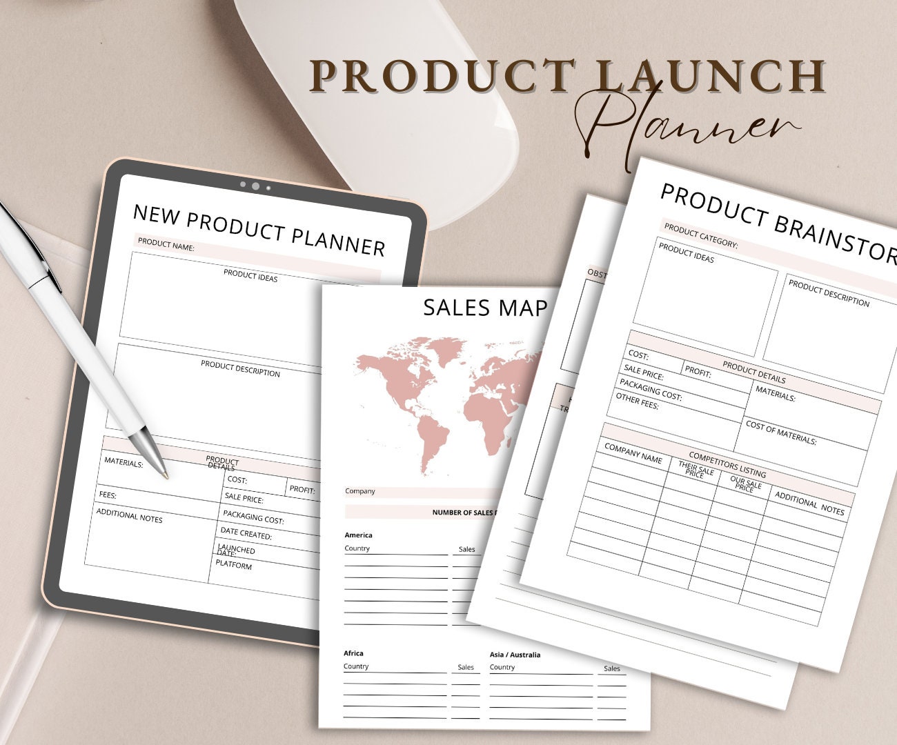 Printable Product Planner Pages | Digital Business Planner | Product ...