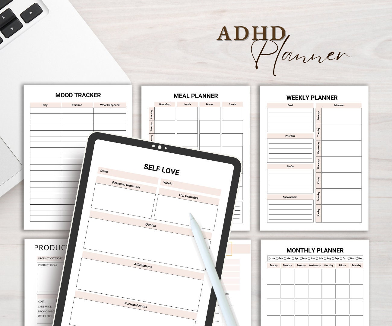ADHD Bundle | Printable ADHD Planner 2024 | Digital Adhd Journal for ...