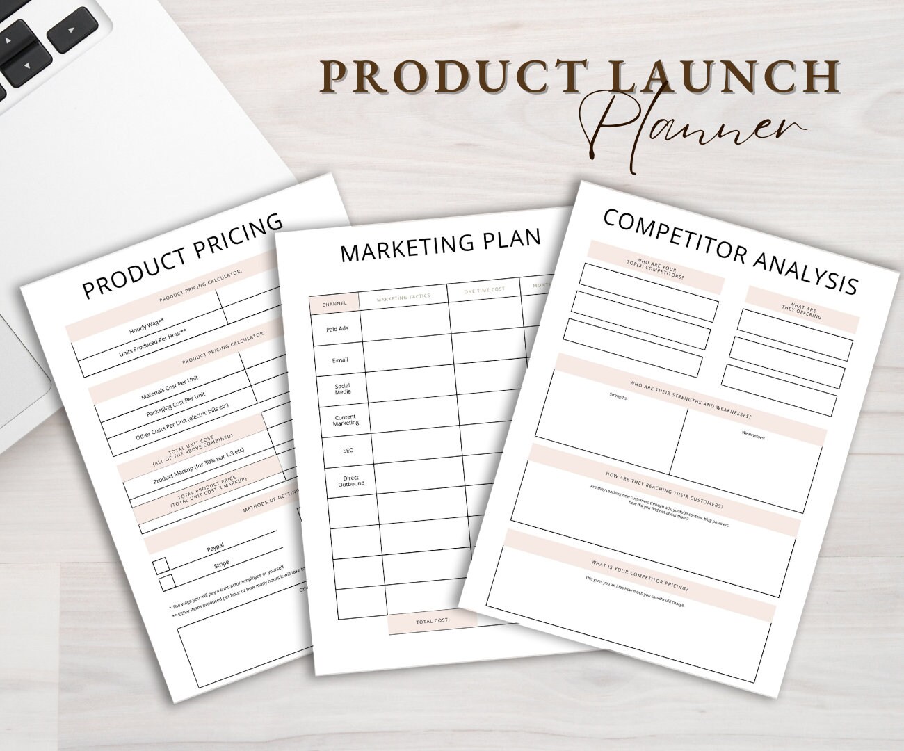 Printable Product Planner Pages | Digital Business Planner | Product ...