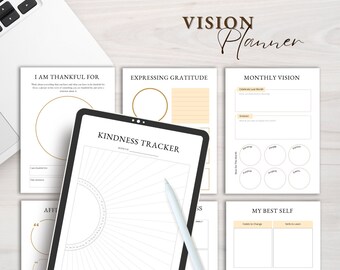 Vision Board Digital Printable Journaling Pages Mental Health Planner ...