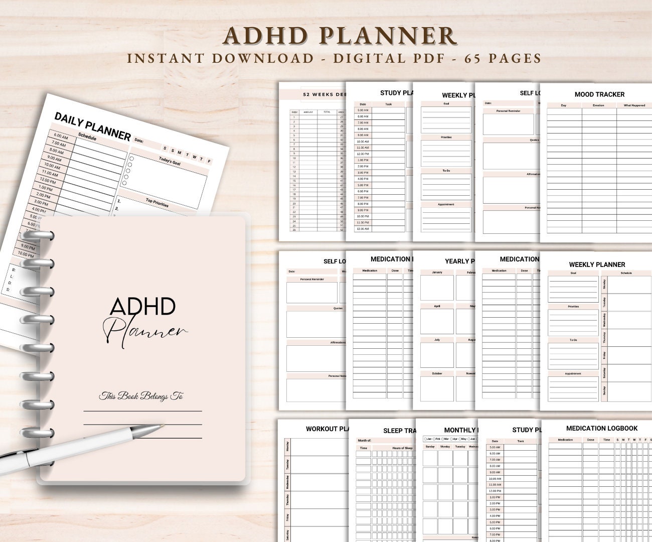ADHD Bundle | Printable ADHD Planner 2024 | Digital Adhd Journal for ...