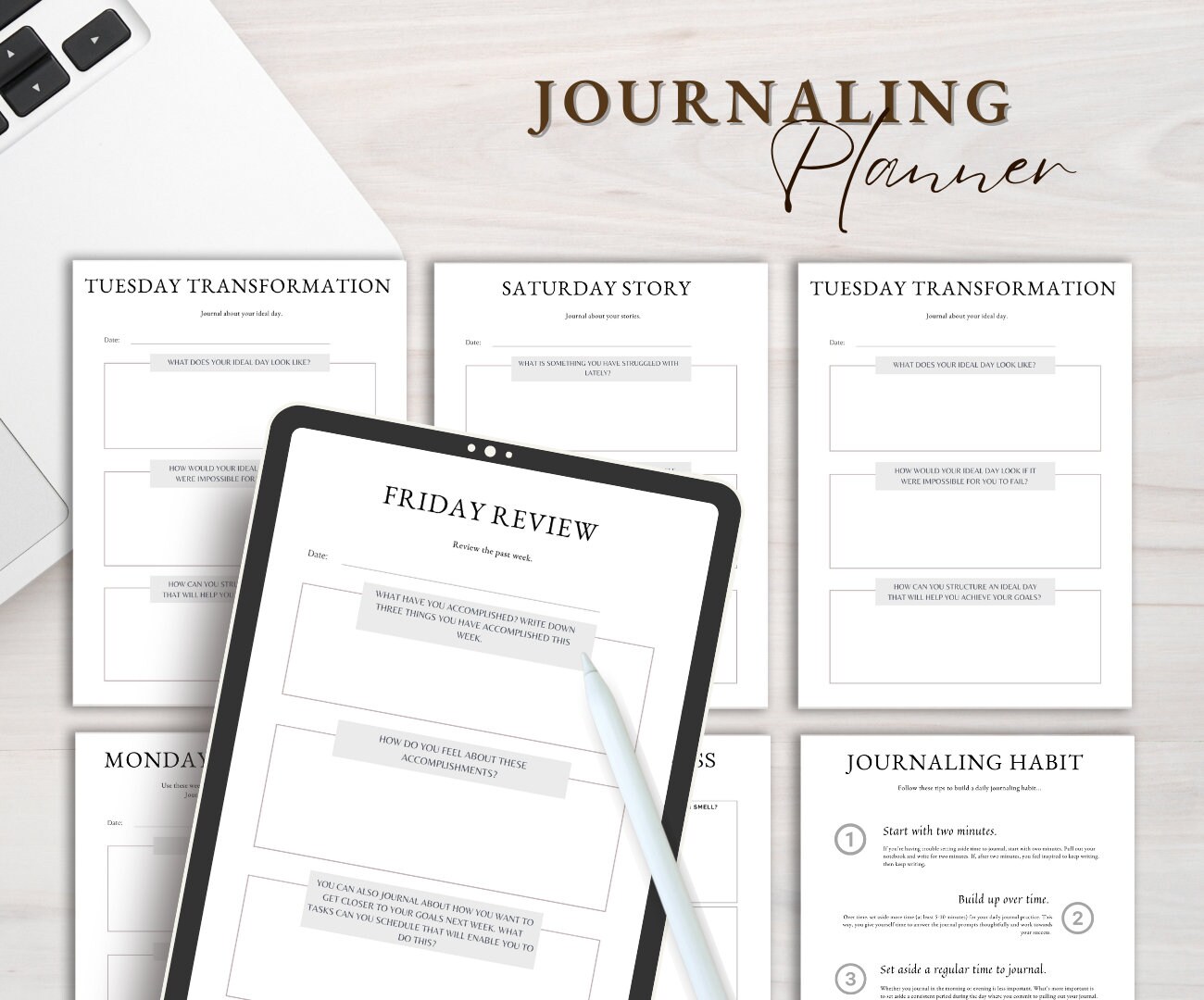 JOURNALING PLANNER BUNDLE Daily Journaling Worksheets - Etsy