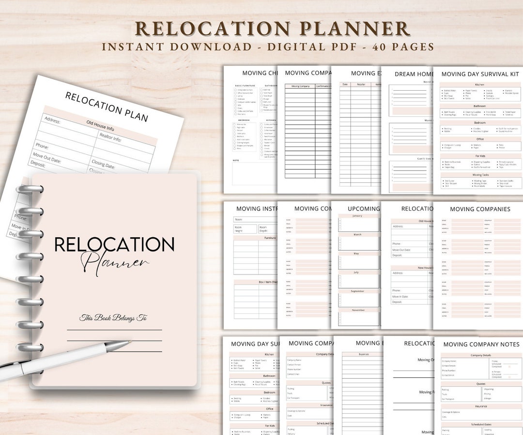 RELOCATION PLANNER, Moving Guide With Checklist, Relocation Guide ...