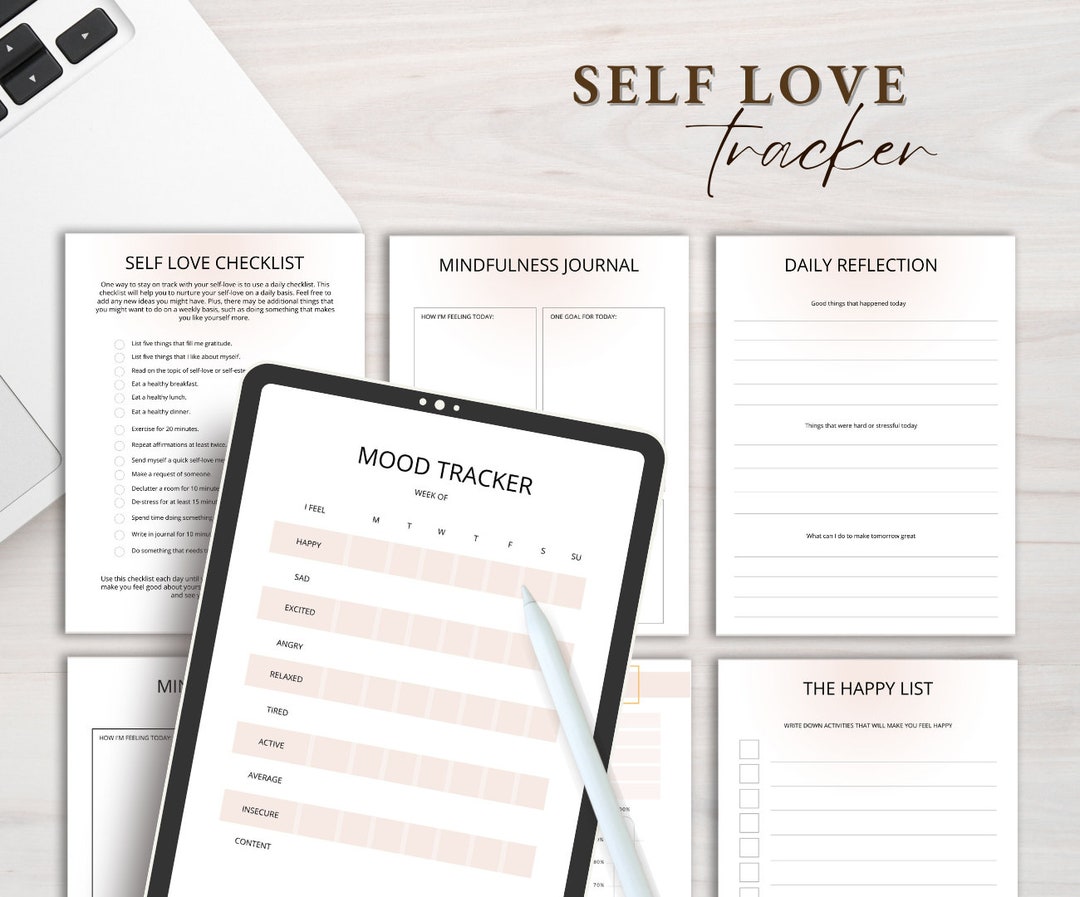 Self Love & Self Esteem Journal Self Care Planner Wellness Worksheet ...