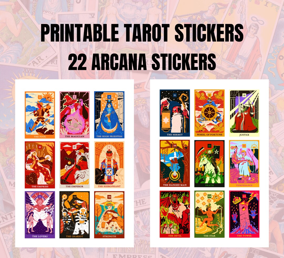 Tarot Major Arcana Printable Planner Stickers Set, 22 Arcana Tarot ...