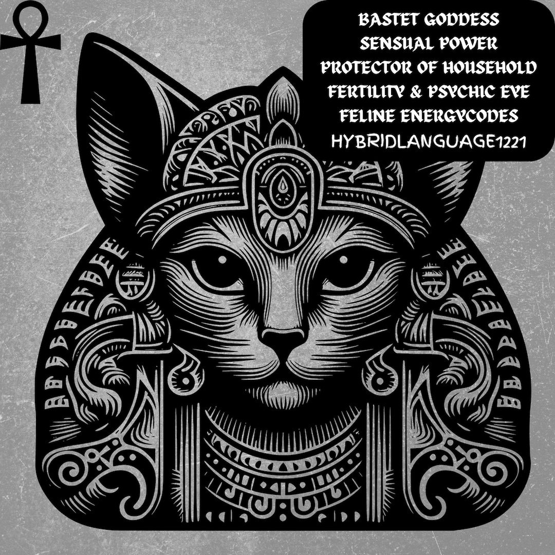 LIGHT LANGUAGE Art, BASTET Goddess, Sigils of Power, Magic ,feline ...
