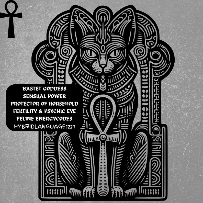 LIGHT LANGUAGE Art, BASTET Goddess, Sigils of Power, Magic ,feline ...
