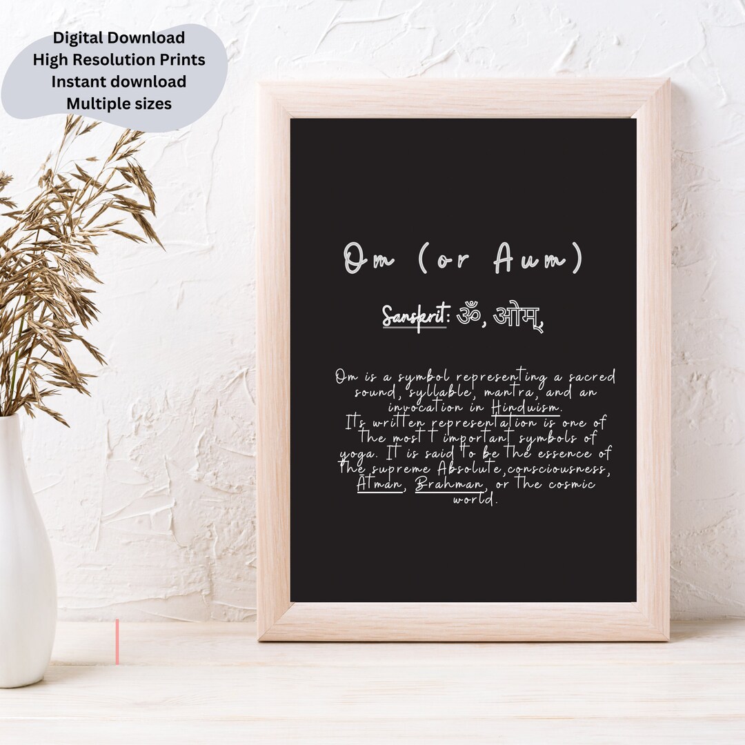 OM Definition Print, Typography Print, Printable Wall Art, Printable ...