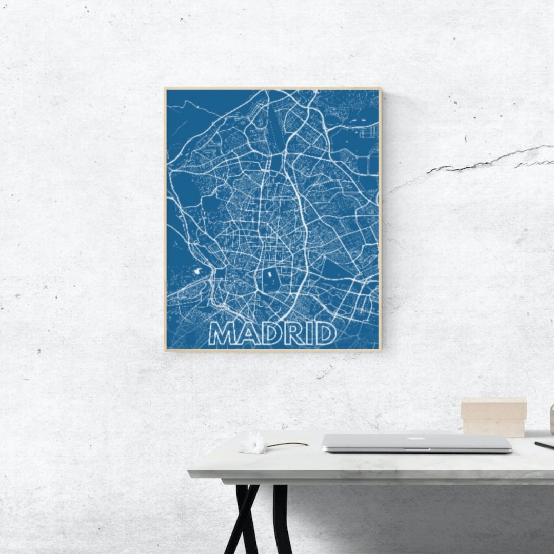 Madrid Map City of Spain Map Madrid Map Print Colour Map - Etsy