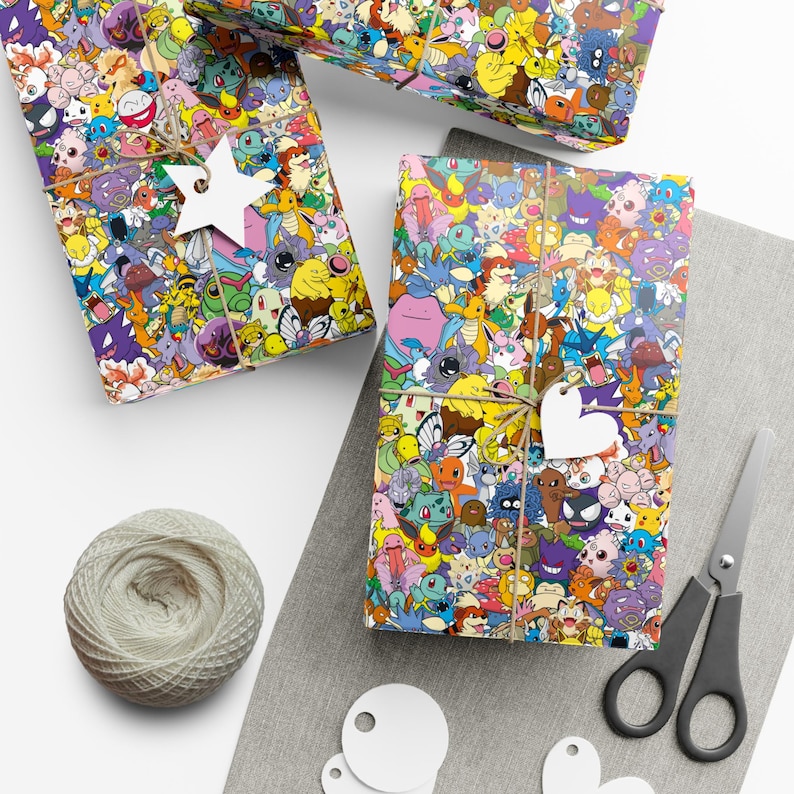 Pokemon-world Gift Wrapping Paper - Etsy