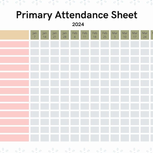 Church Attendance Sheet - Etsy