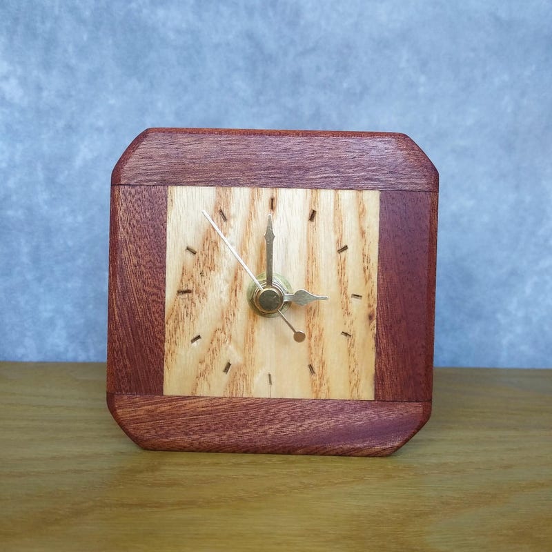 Wall Clock Octagon Wood - Etsy UK