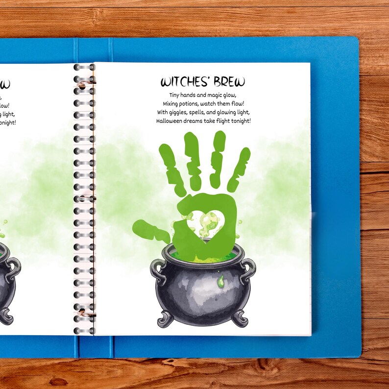 Cauldron Handprint Art, Halloween Witch Craft Printable, Toddler DIY ...