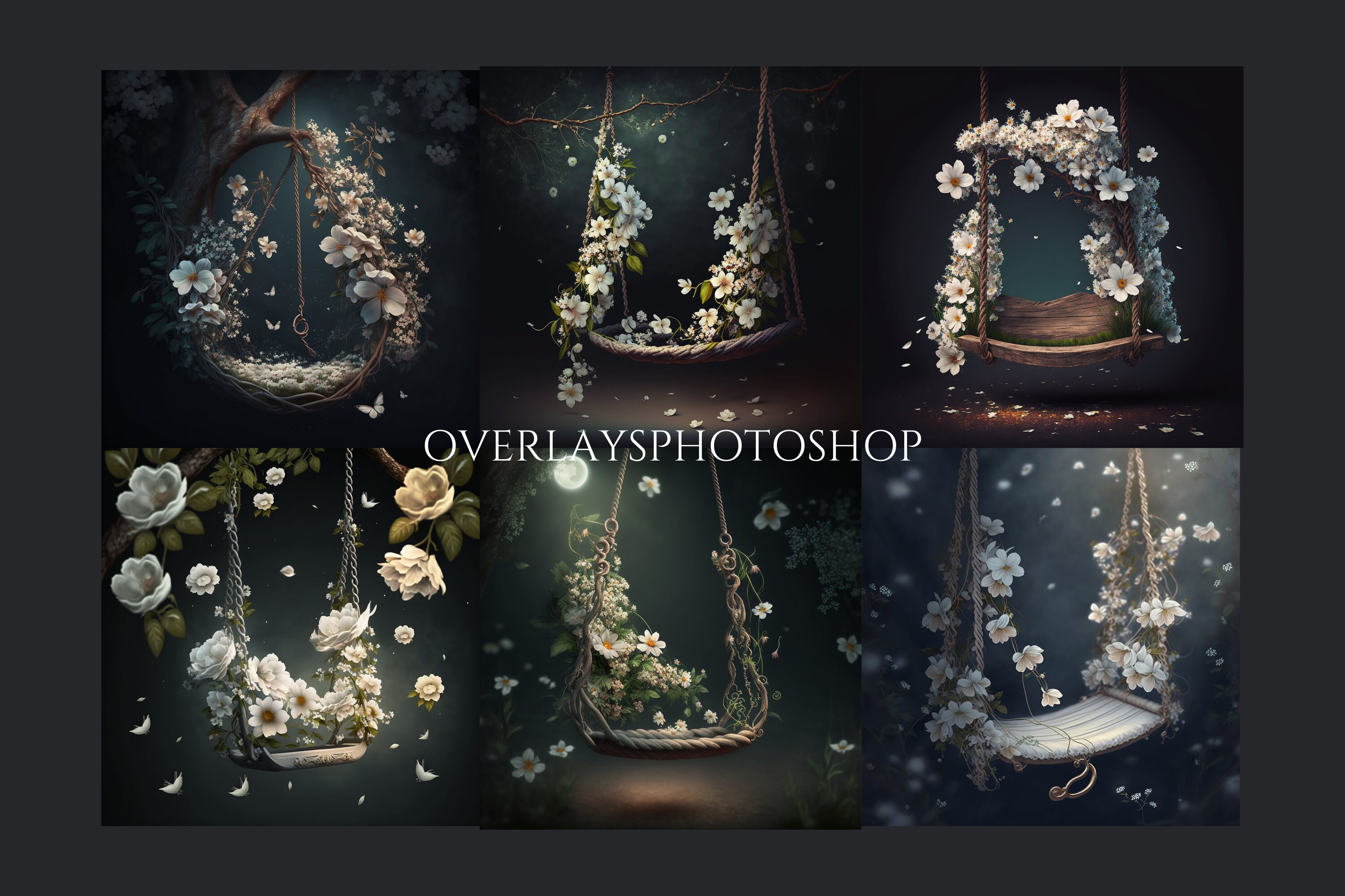 Newborn Digital Swing Background, Strawberry Newborn Digital Backdrop ...