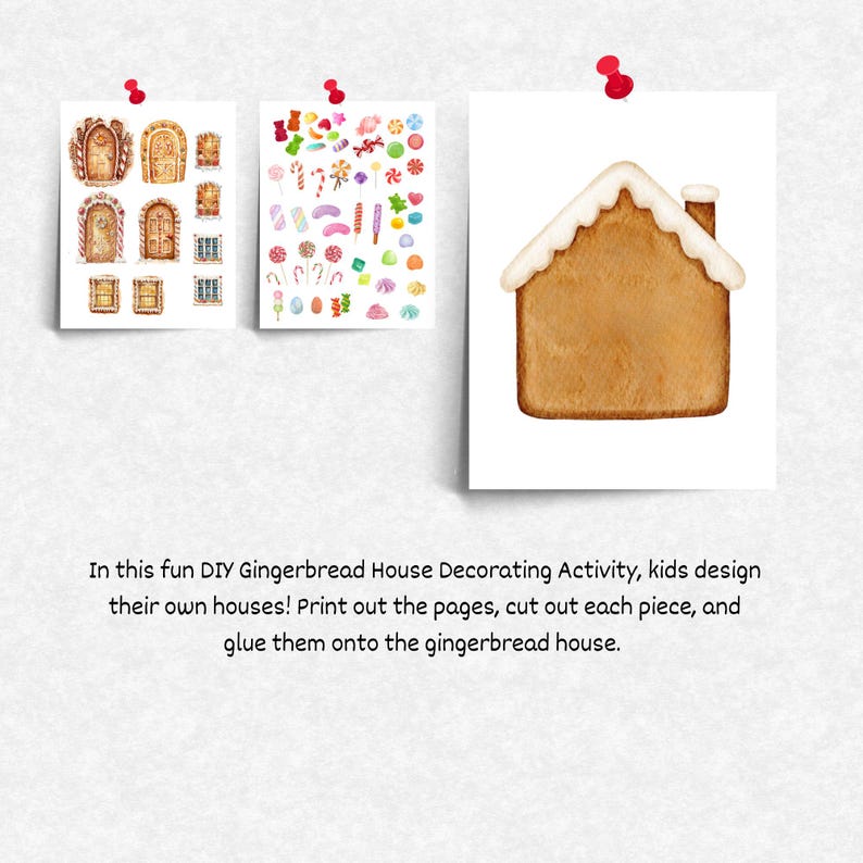 Gingerbread House Decorating Activity, Preschool Paper Craft for Kids ...