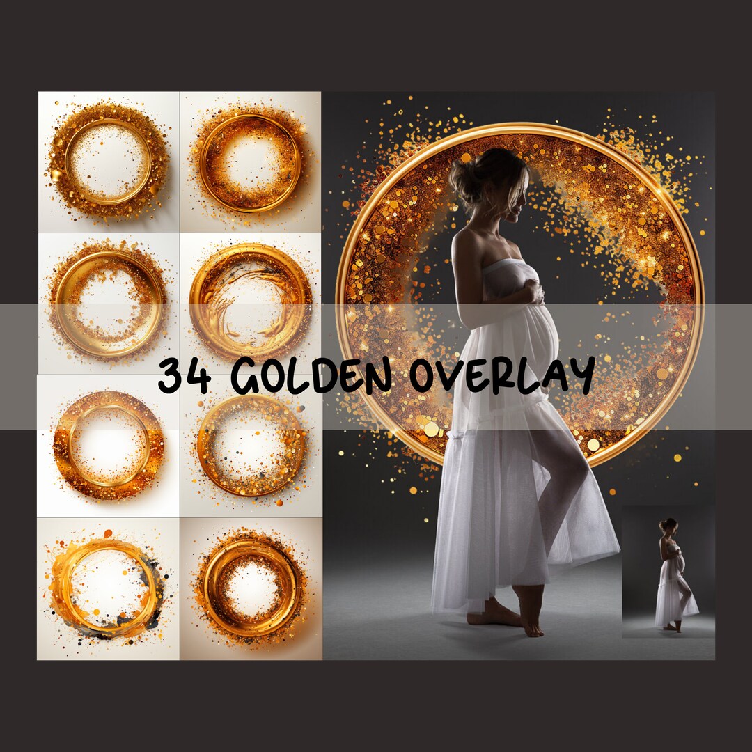 Gold Ring Overlays for Photoshop, Maternity Ring Overlays, Portrait ...