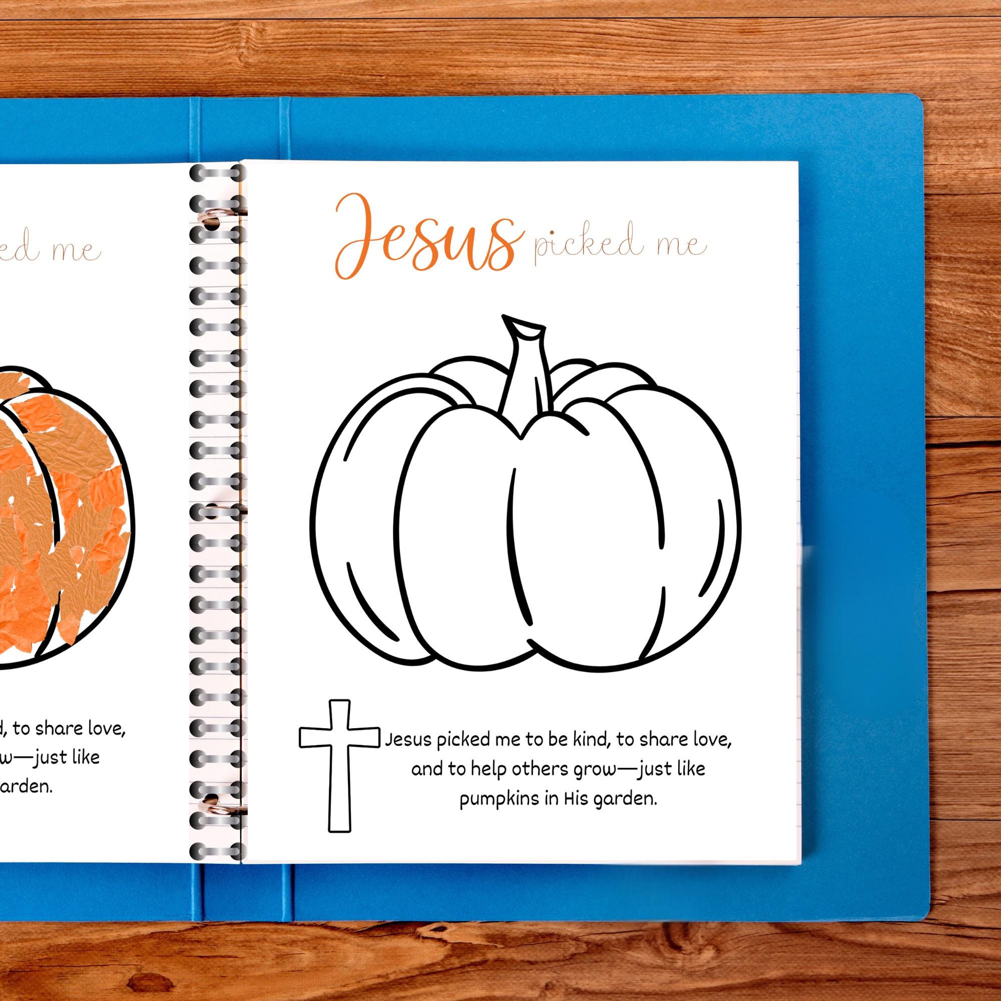 Pumpkin Torn Paper Craft Printable, Fall Bible Lesson Art for Kids ...