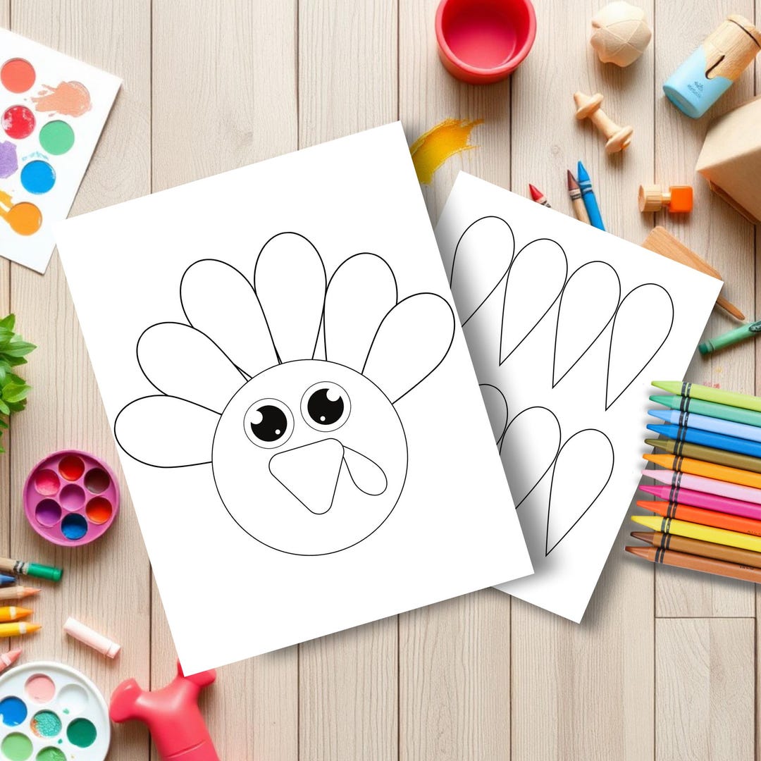 Build a Turkey Kid's Craft, Printable Thanksgiving Activity Printable ...
