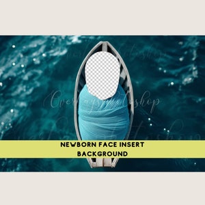 Newborn Face Insert Digital Backdrop, Sea Baby Add Face Background ...