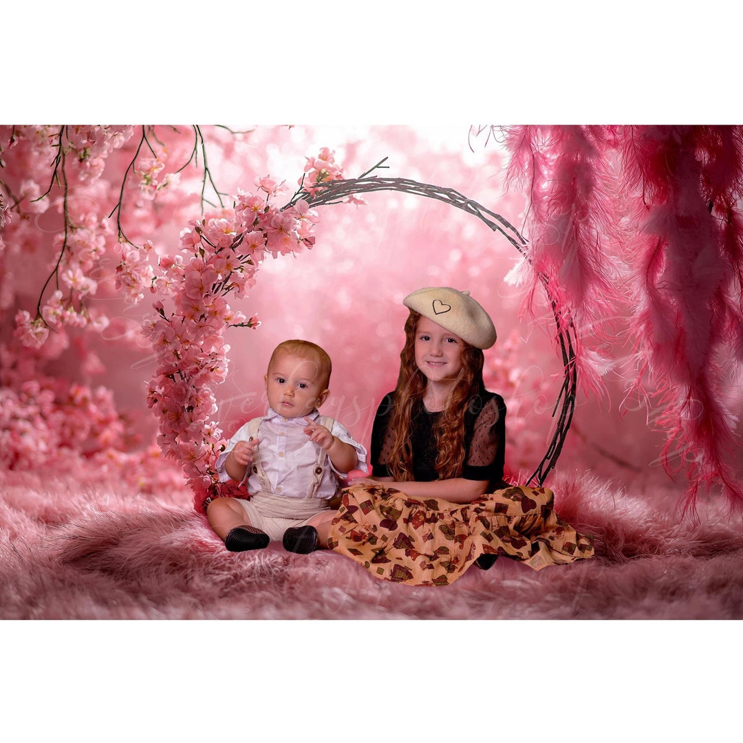 Newborn Digital Backdrop, Pink Floral Newborn Digital Background ...